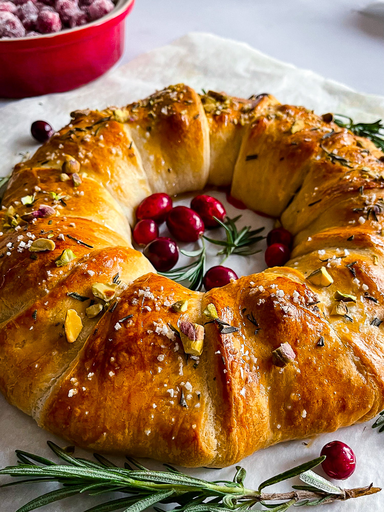 Cranberry Brie Crescent Wreath